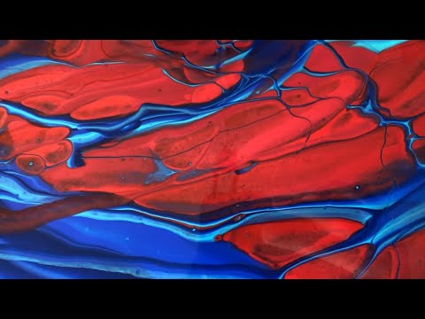 Blue and Red Infinity Pour | Fluid Art | Acrylic Pour Art - YouTube