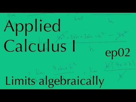 Applied Calculus 1 ep02: Limits graphically & algebraically (Jan 19, 2024) - YouTube