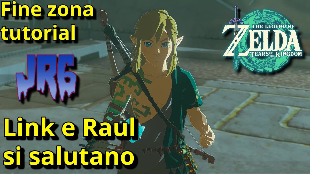 Link e Raul /Rauru si salutano ; fine zona tutorial ; Zelda Tears of ...