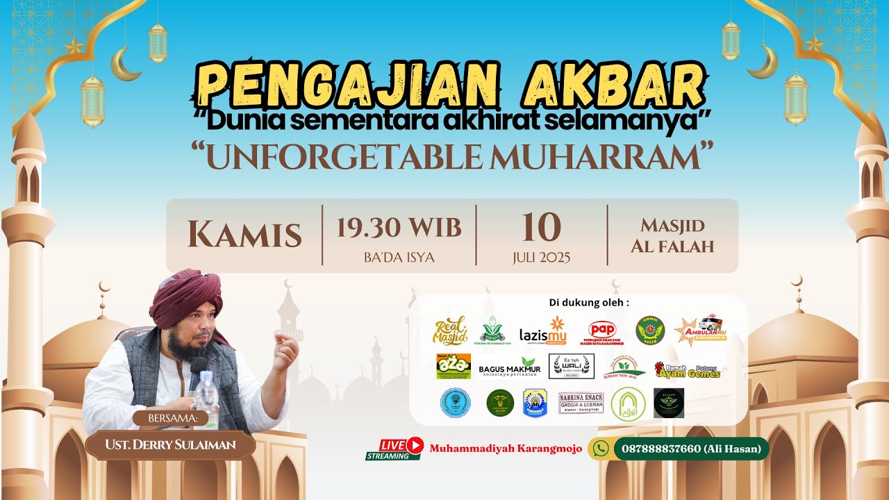 LIVE!! Pengajian Akbar bersama Ustadz Derry Sulaiman - YouTube