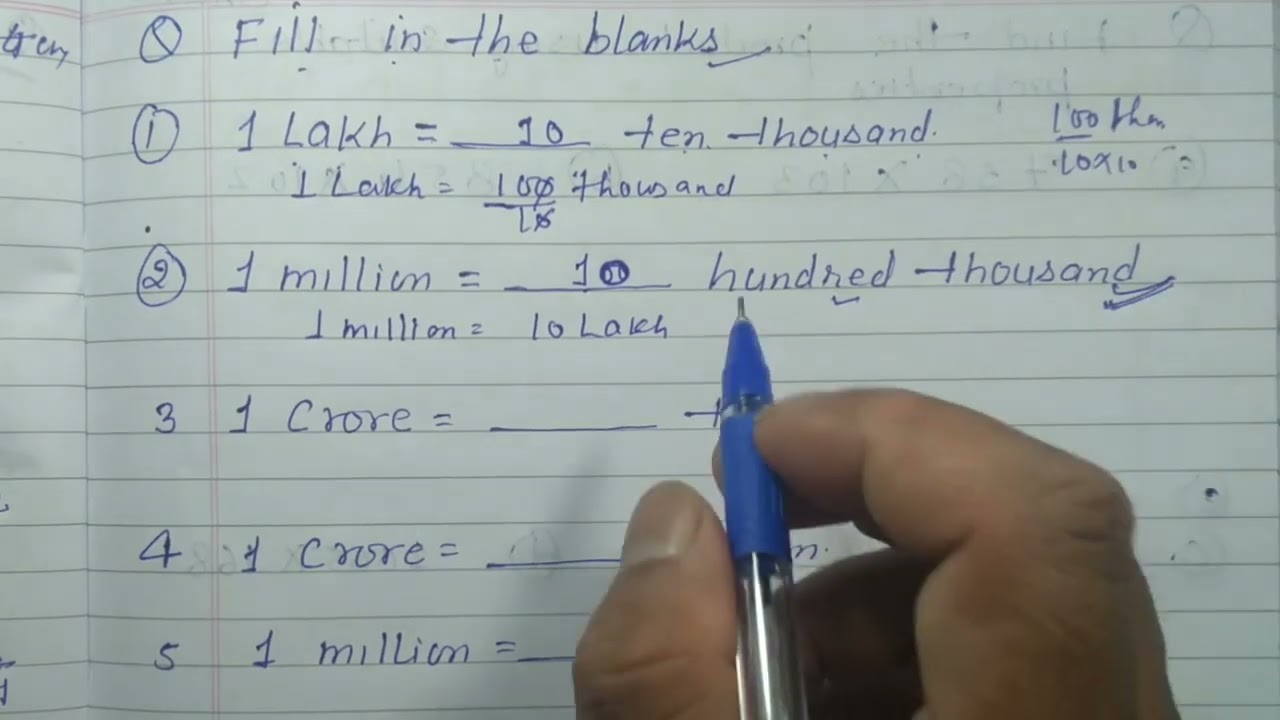 Fill In The Blanks 1 Lakh Ten Thousand YouTube Fill In The Blanks 1 Lakh Ten Thousand YouTube