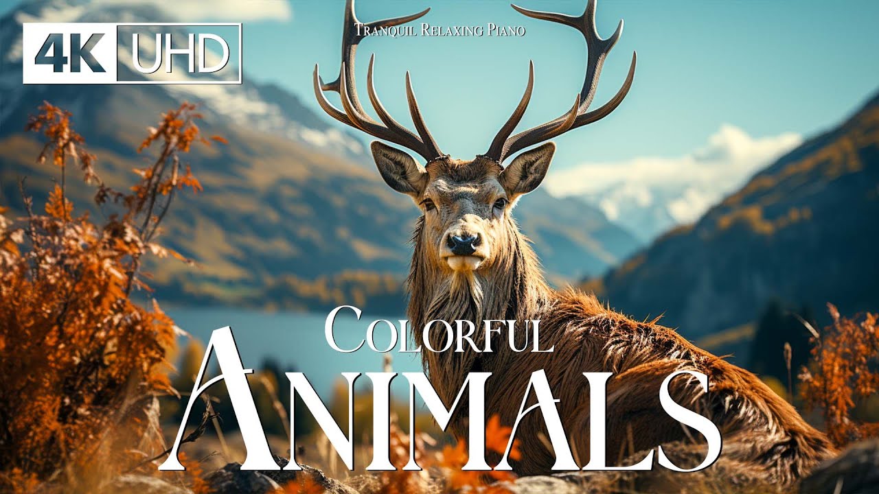 The Colorful Animals 4K UHD - Beautiful Relaxing Piano with Majestic ...
