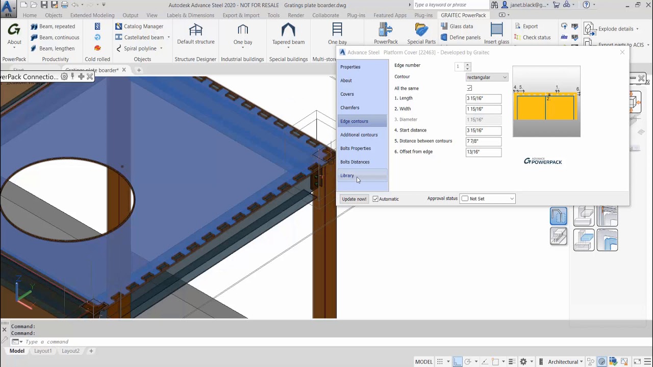 Advance PowerPack for Autodesk® Advance Steel® - Gratings Plates Border ...