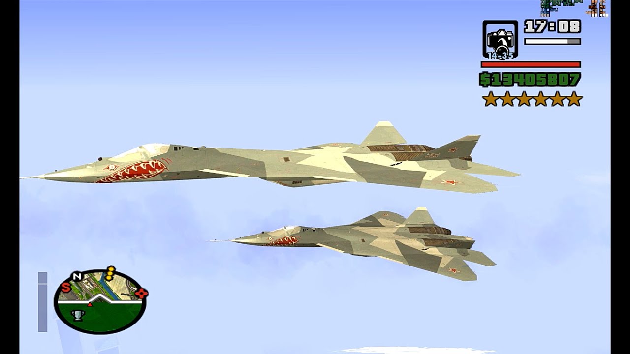 GTA SA. Sukhoi Su-57 Felon (MOD) - YouTube
