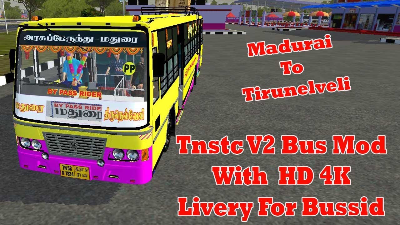 Tnstc V2 Bus Mod With Madurai To Tirunelveli HD 4K Livery For Bussid ...