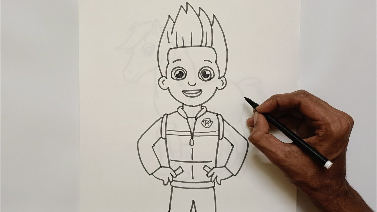 How to Draw Ryder from PAW Patrol – Easy Step-by-Step Drawing Tutorial ...
