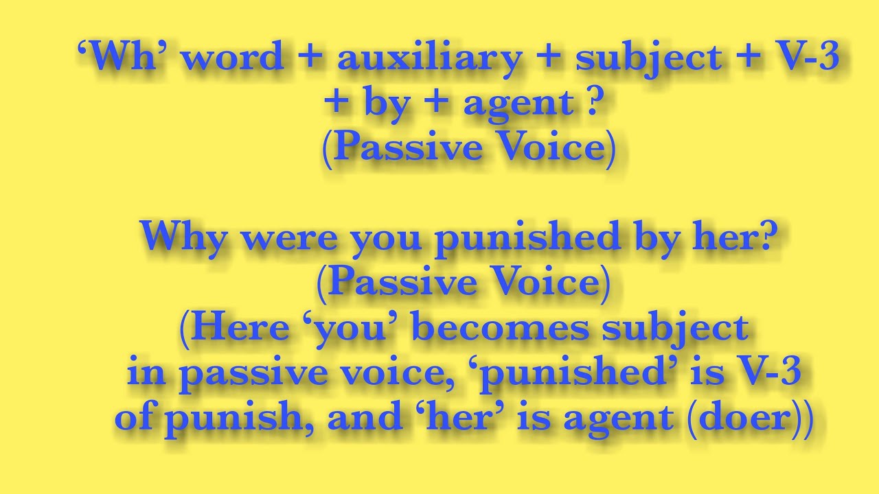 Passive voice of interrogative sentences. #wh questions. - YouTube