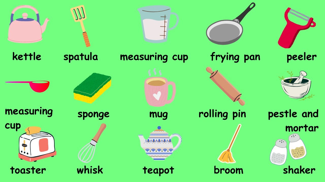 Kitchen Vocabulary In English | Household Vocabulary In English | How ...