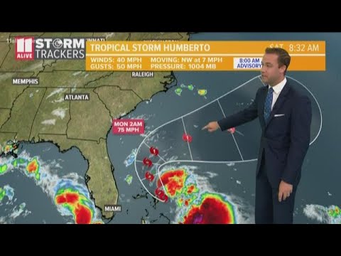 Tracking Tropical Storm Humberto Saturday morning - YouTube