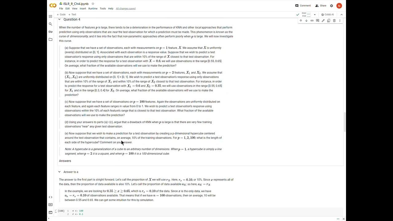 Intro to Statistical Learning (2nd Ed), Solution to Problem 4.4C - YouTube