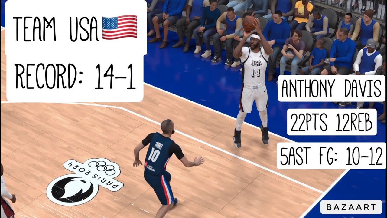 TEAM USA ('24) 🏀🇺🇸 VS THE WORLD (FRANCE🇨🇵) 🌍🌎🌏 MANUAL SEASON GAME 15 ...