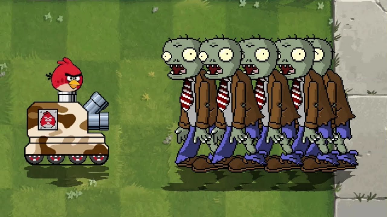 Angry Birds Tank 🆚 PVZ Zombies*5 (Plants vs Zombies) | Battle of MUGEN ...
