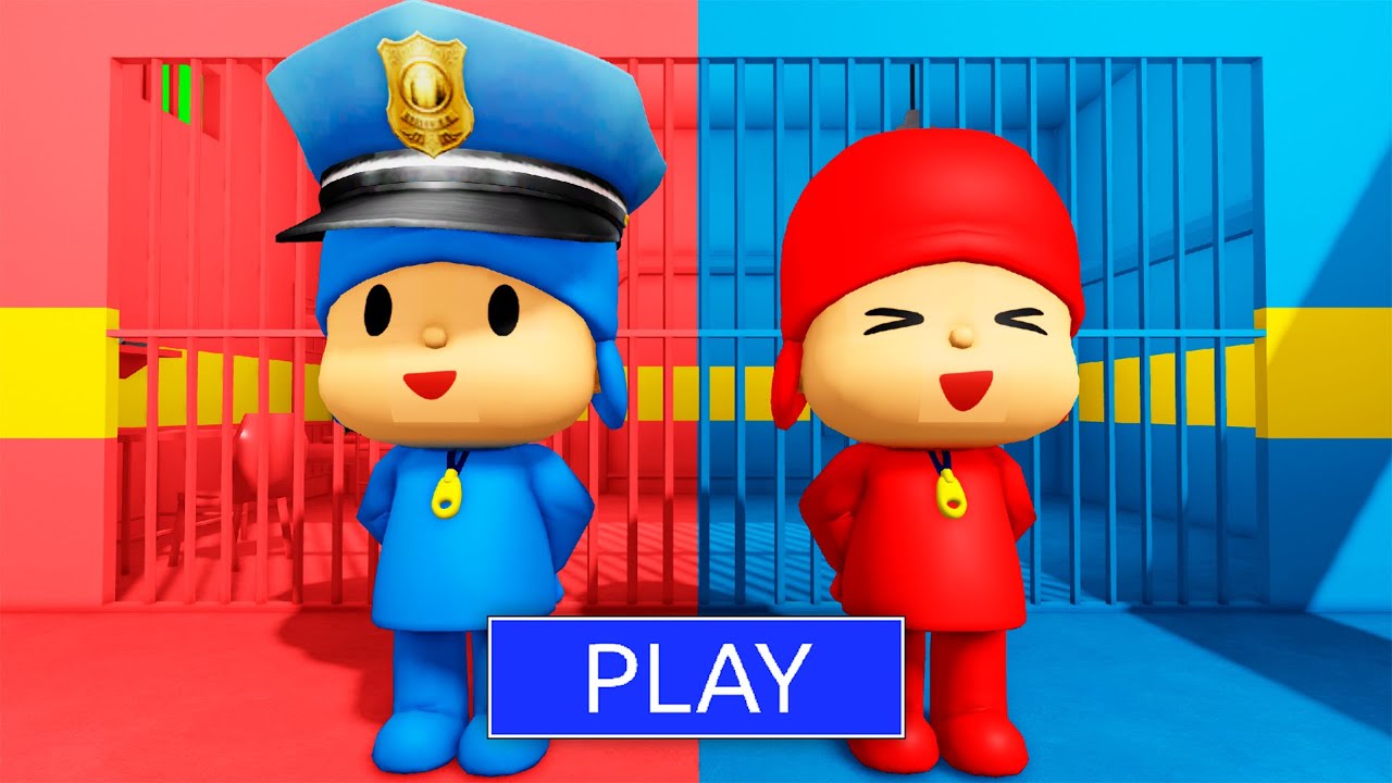 POLICE POCOYO vs POCOYO RED in BARRY PRISON RUN! Full Gameplay #roblox ...