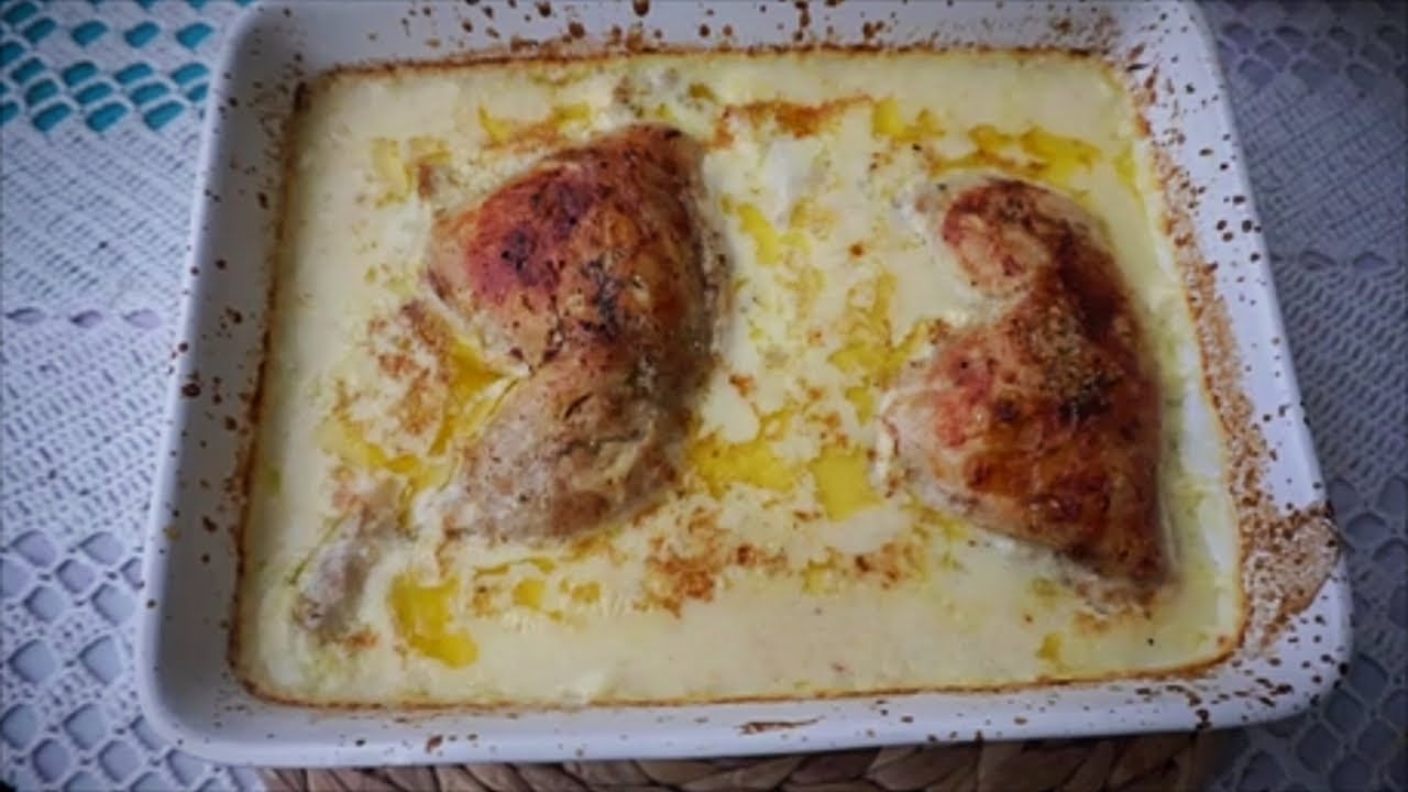 Qull me kos,miell misri e mish pule ne furre,receta tradicionale qe do ...