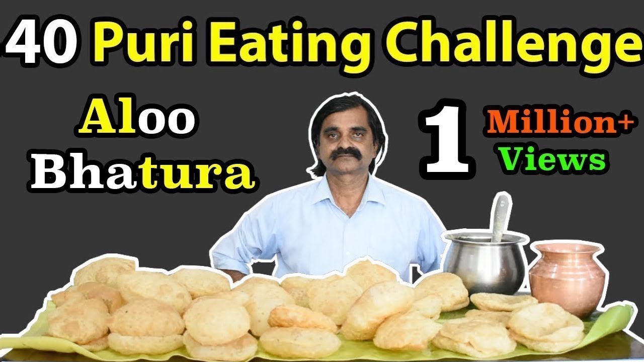 40 PURI EATING CHALLENGE In Just Aloo Bhatura Eating Challenge 40-puri-eating-challenge-in-just-aloo-bhatura-eating-challenge