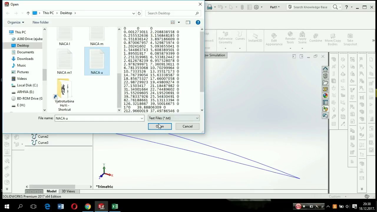 SolidWorks 2017 Aerodynamic profiles/Aerodinamički profil (Excel ...