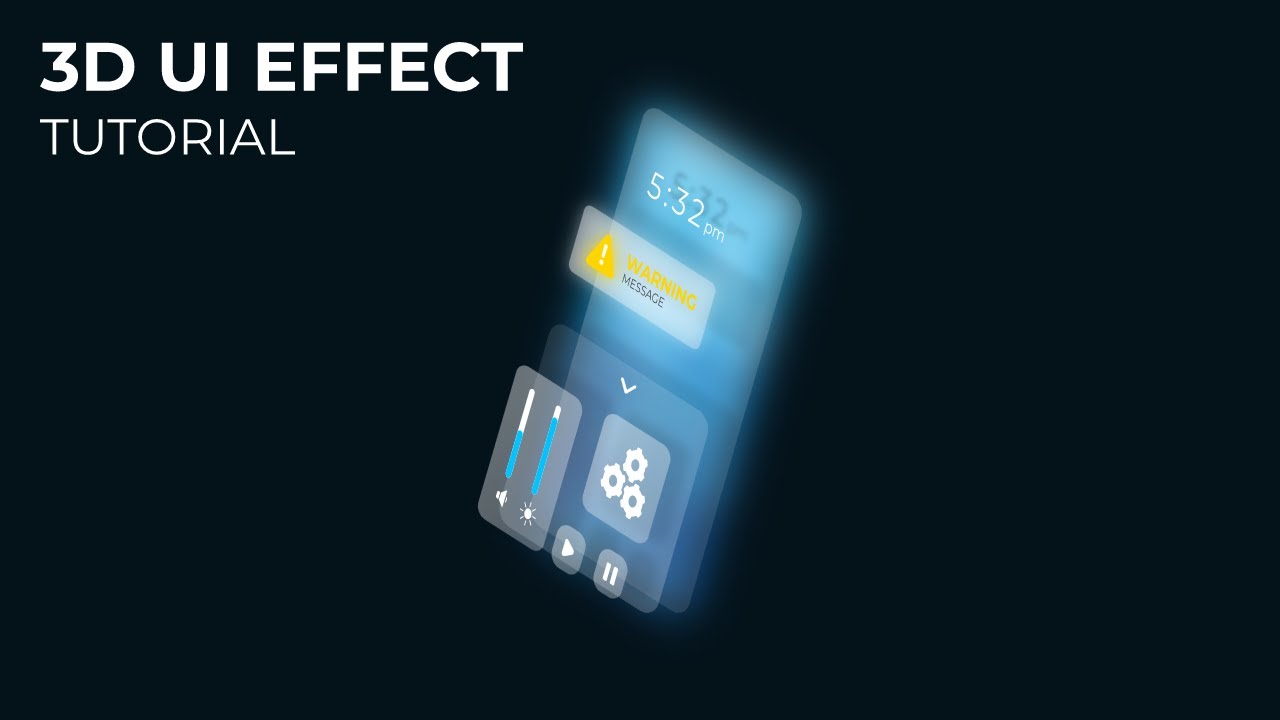 How to Make 3D UI Effect in a Graphic Design Program(Gravit) // Mini ...