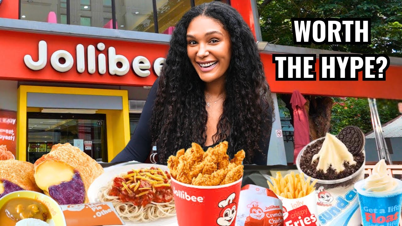 AMERICAN GIRL TRIES JOLLIBEE for the FIRST TIME... in the PHILIPPINES ...