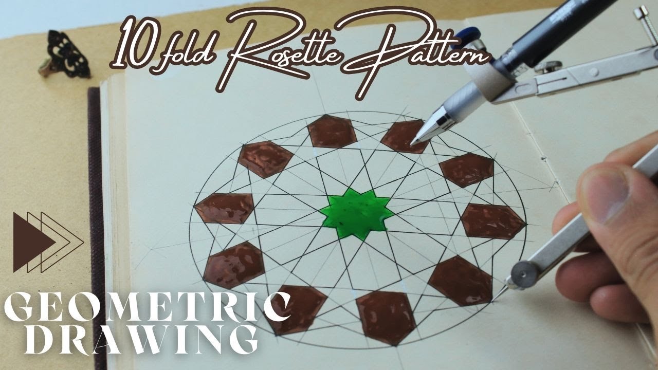 Geometric Drawing - 10 fold Rosette Pattern - YouTube