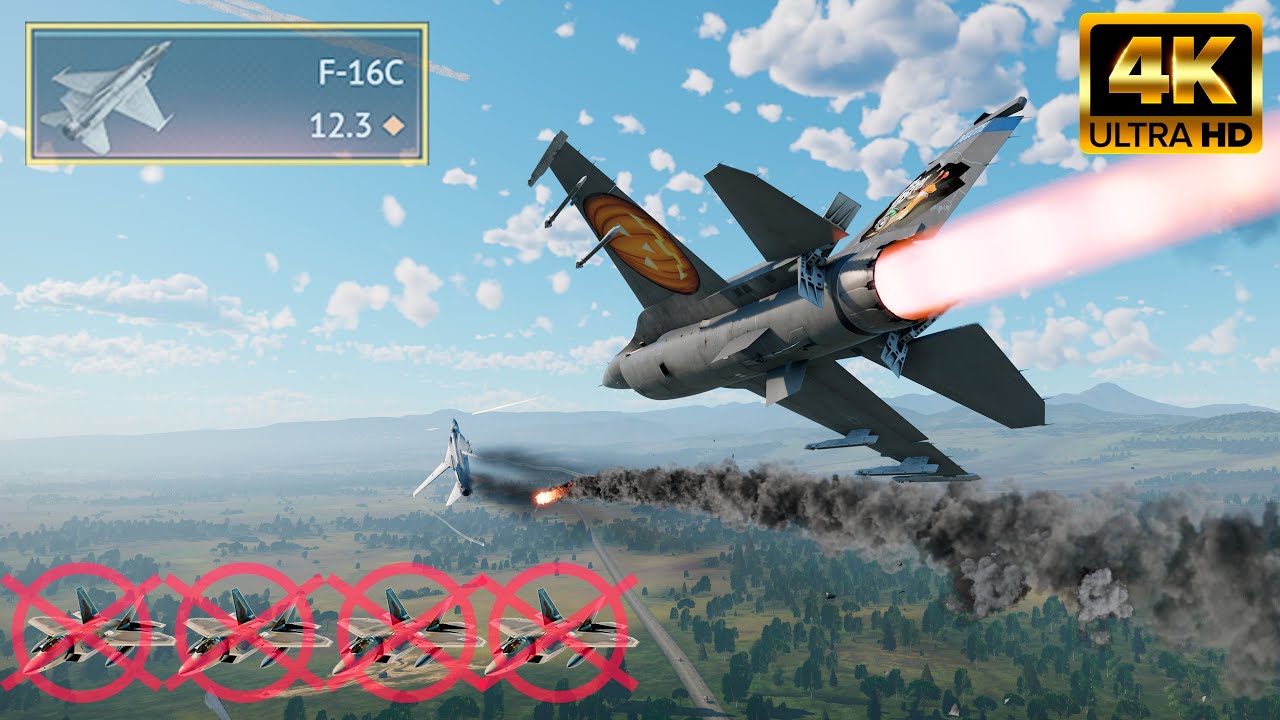 War Thunder max graphics 4k ultra Gameplay F-16C 144hz Air Realistic ...