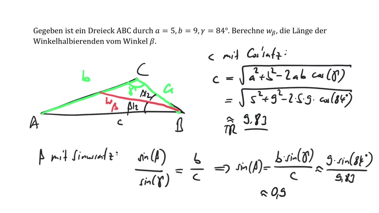 Winkelhalbierende Berechnen