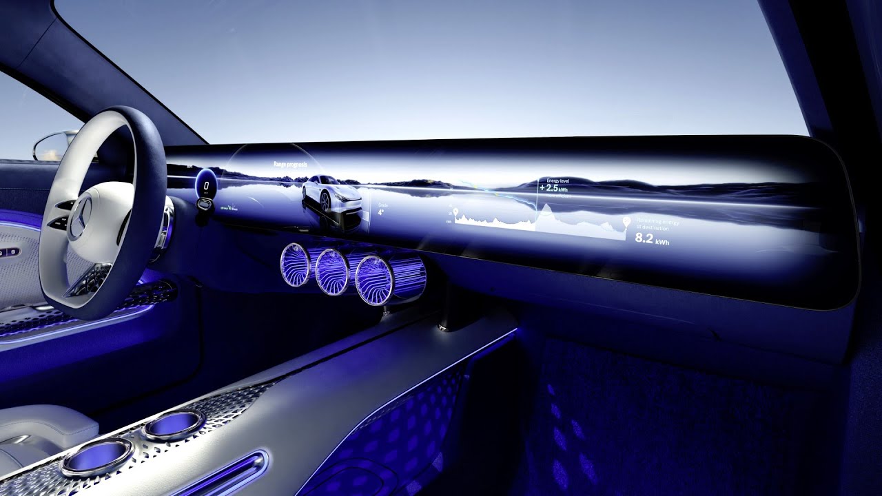 New Mercedes VISION EQXX UI/UX | 47.5" and 8K Screen | New level of ...