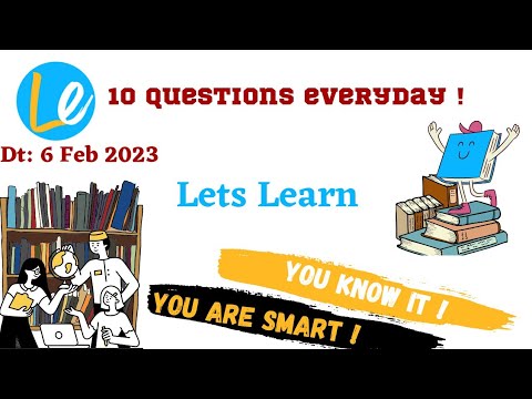 10 questions everyday / 6th Feb 2023 #letslearn #gk #education #india - YouTube