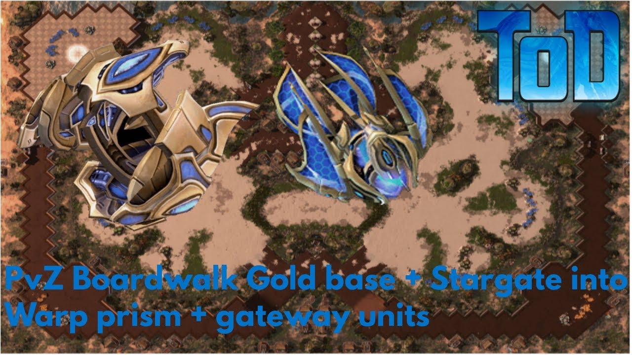 StarCraft II tutorial #2 - PvZ Boardwalk Gold base + Stargate into warp ...