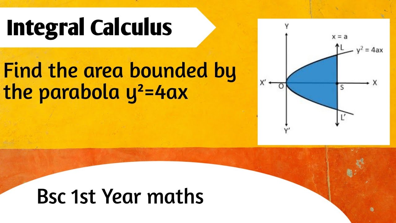 Integral Calculus |Find the area bounded by he parabola y=4ax - YouTube