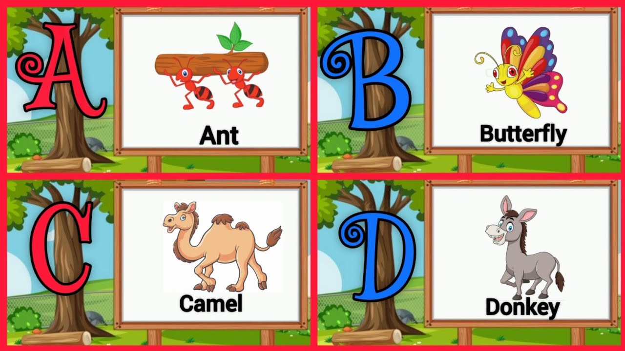 Alphabet Animals//learn the alphabet with animals name//abcd Nursery ...