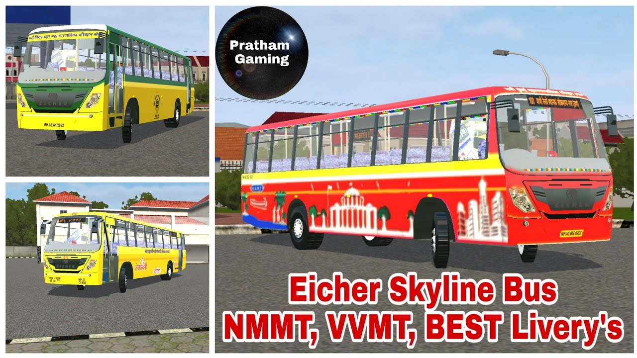 🔥Eicher Skyline Bus Mod Bussid🔥VVMT🔥NMMT🔥BEST🔥 - YouTube