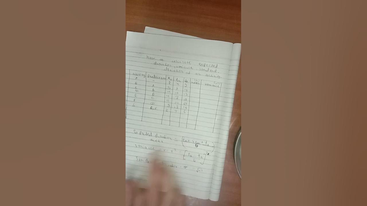 how to calculate expected duration, variance standard deviation of an activity. - YouTube