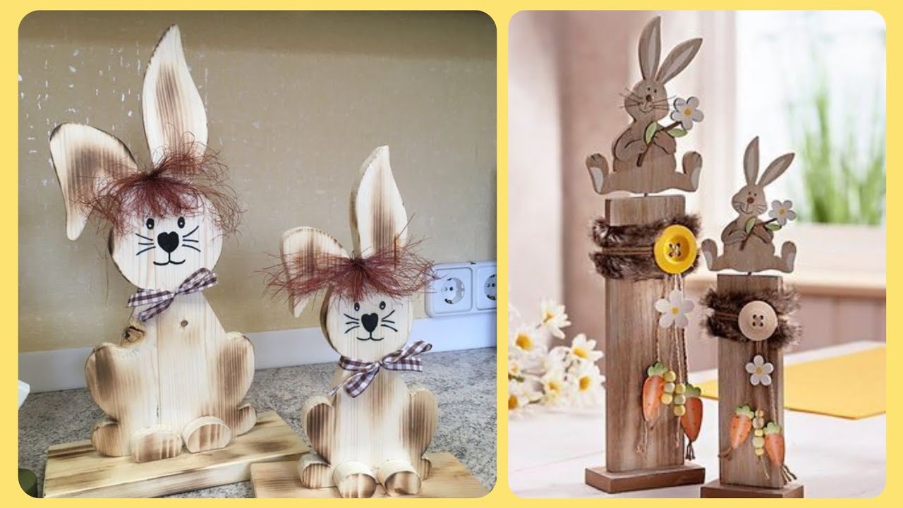 Diy wood craft for easter || Easter bunny wood craft for beginners ...