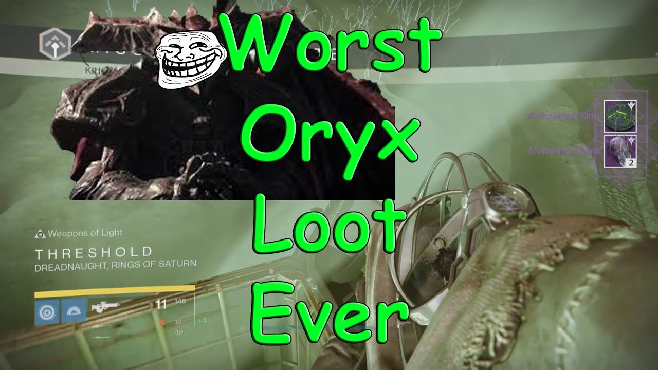 The Worst Oryx Loot Drops Imaginable (Funny Reaction) - YouTube