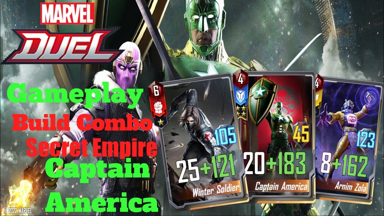 Marvel Duel | Build Gameplay Combo Secret Empire Captain America - YouTube