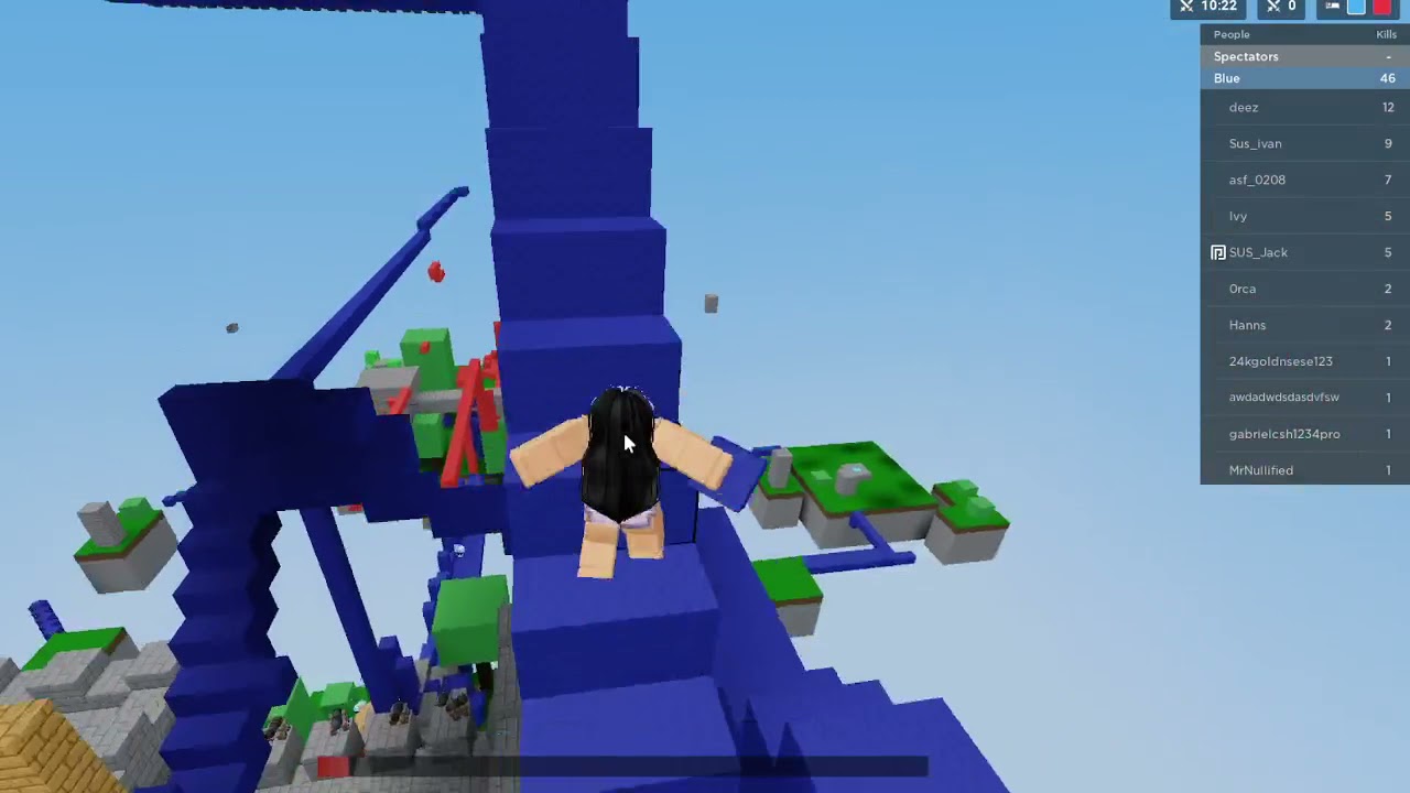 (Roblox Bedwars) building a sky base - YouTube