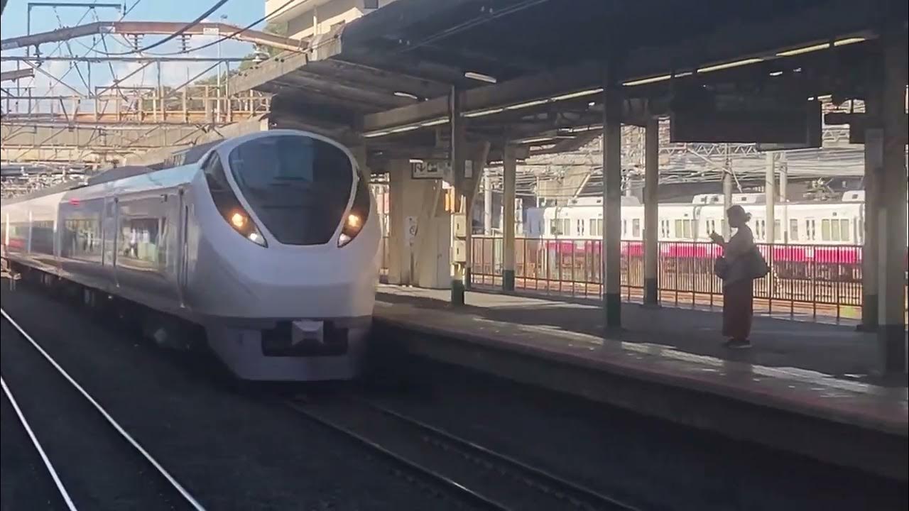 E657系がホイッスルを鳴らしながら松戸を通過するシーン - YouTube