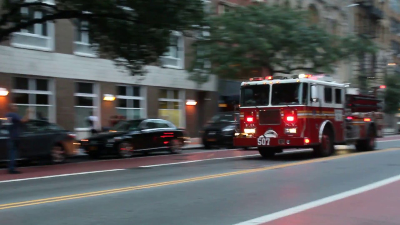 FDNY Engine 55 Responding With The 507 Reserve Engine Spare On West ...
