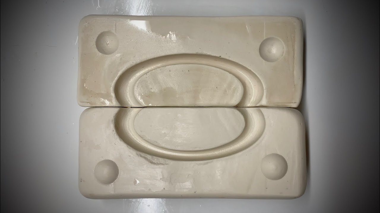 Making a 2 Part Plaster Mold For Pottery Handles (#shorts) - YouTube