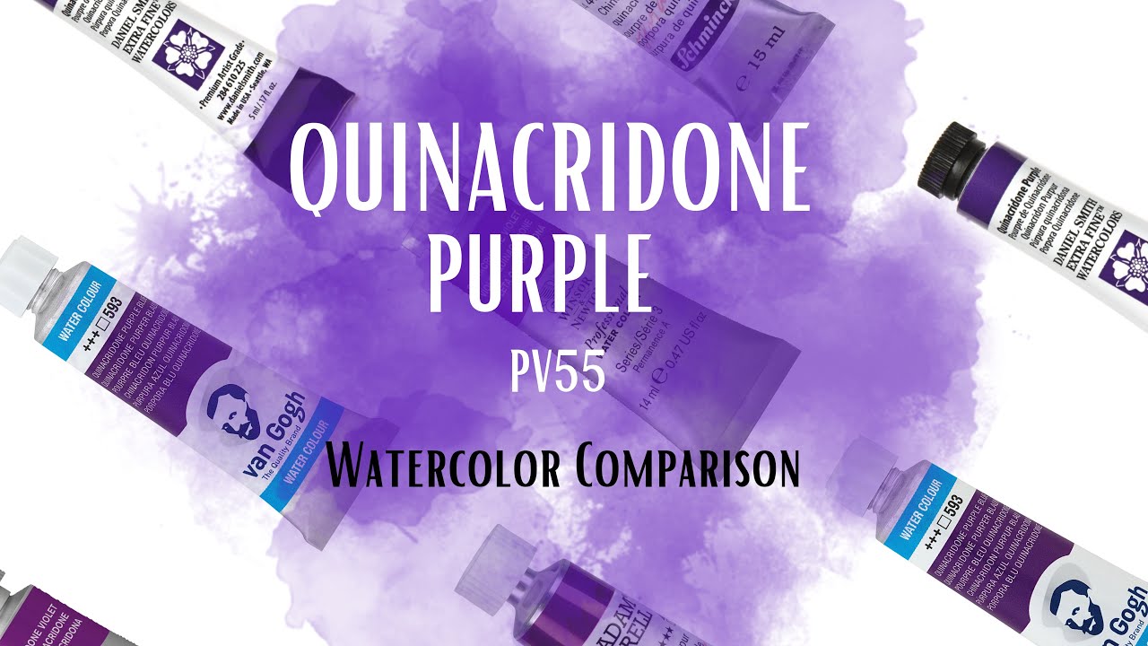 Quinacridone Purple PV55 Watercolor Comparison - Daniel Smith - Winsor ...