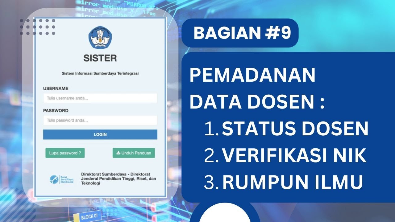 Tutorial SISTER Pemadanan Data Dosen - YouTube