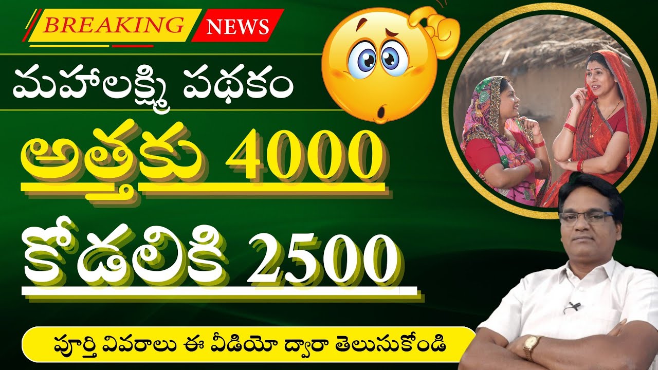 Mahalaxmi scheme||Telangana mahalaxmi pathakan details||అత్తకు 4000 ...