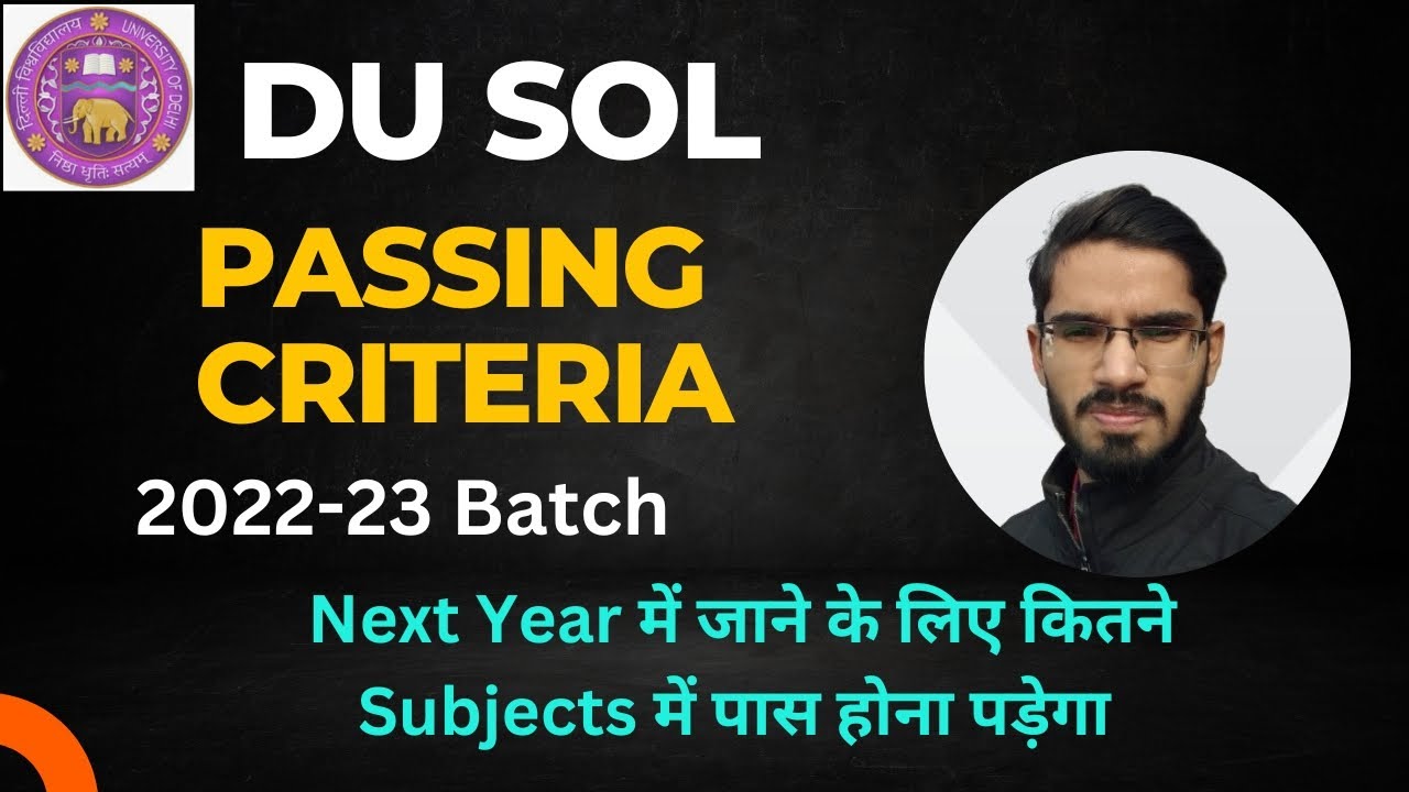 DU SOL Passing Criteria - Semester Mode Students 2022-23 #dusol - YouTube