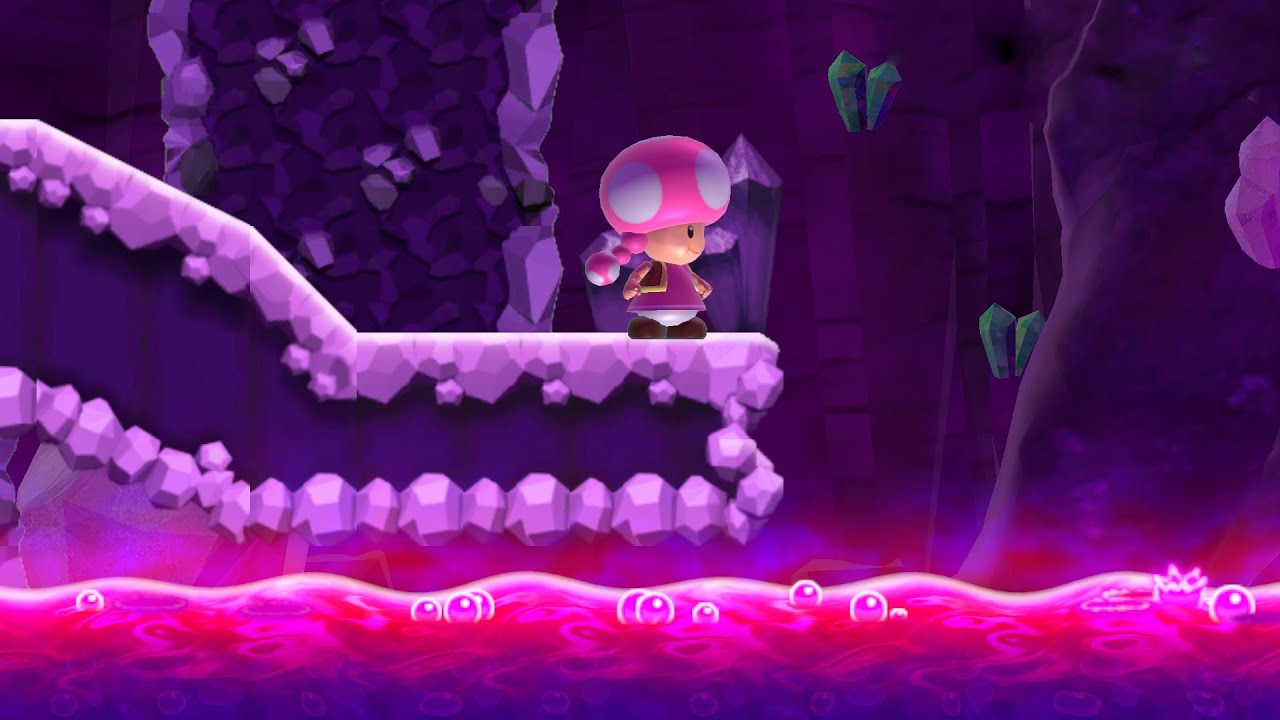 Crystal Caves | NSMBU Custom mod for Super Mario Maker 2 - YouTube