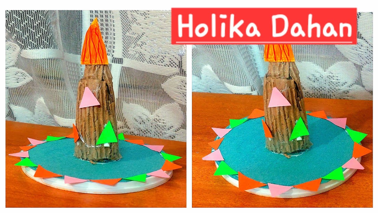 Holika dahan craft | diy miniature holi | holi craft - YouTube