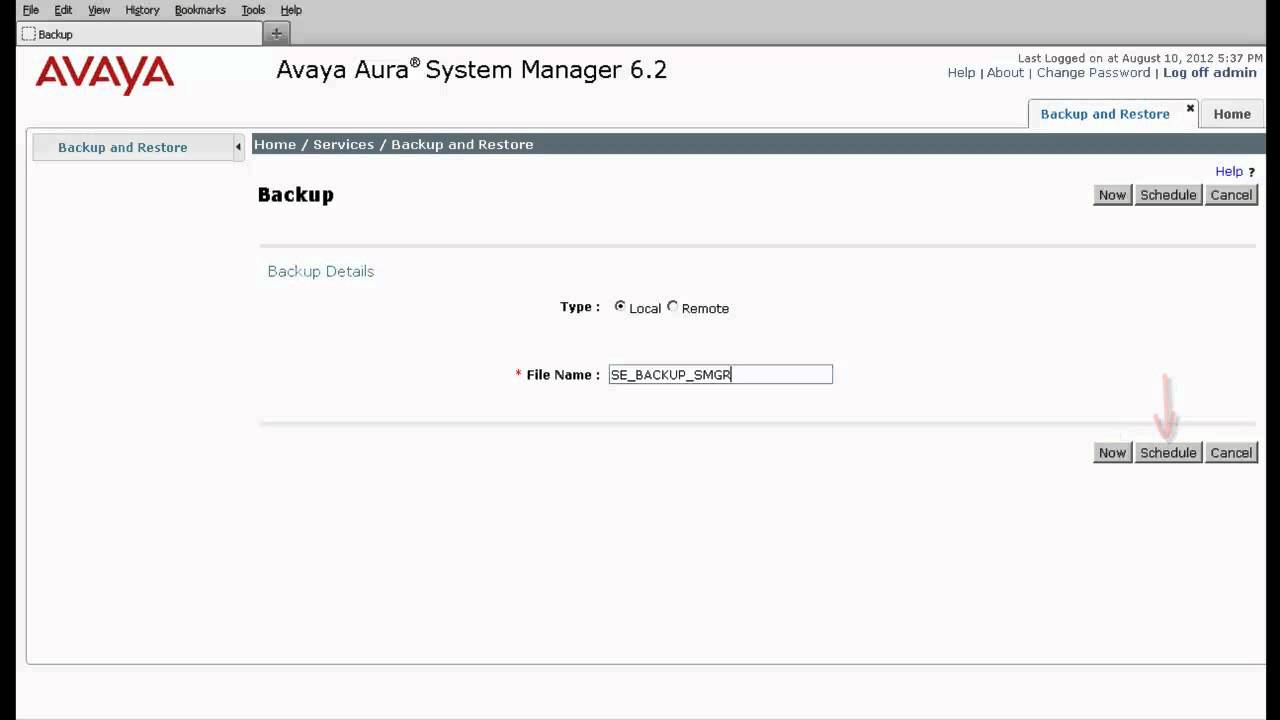 How to Backup Avaya Aura System Manager 6.2 - YouTube