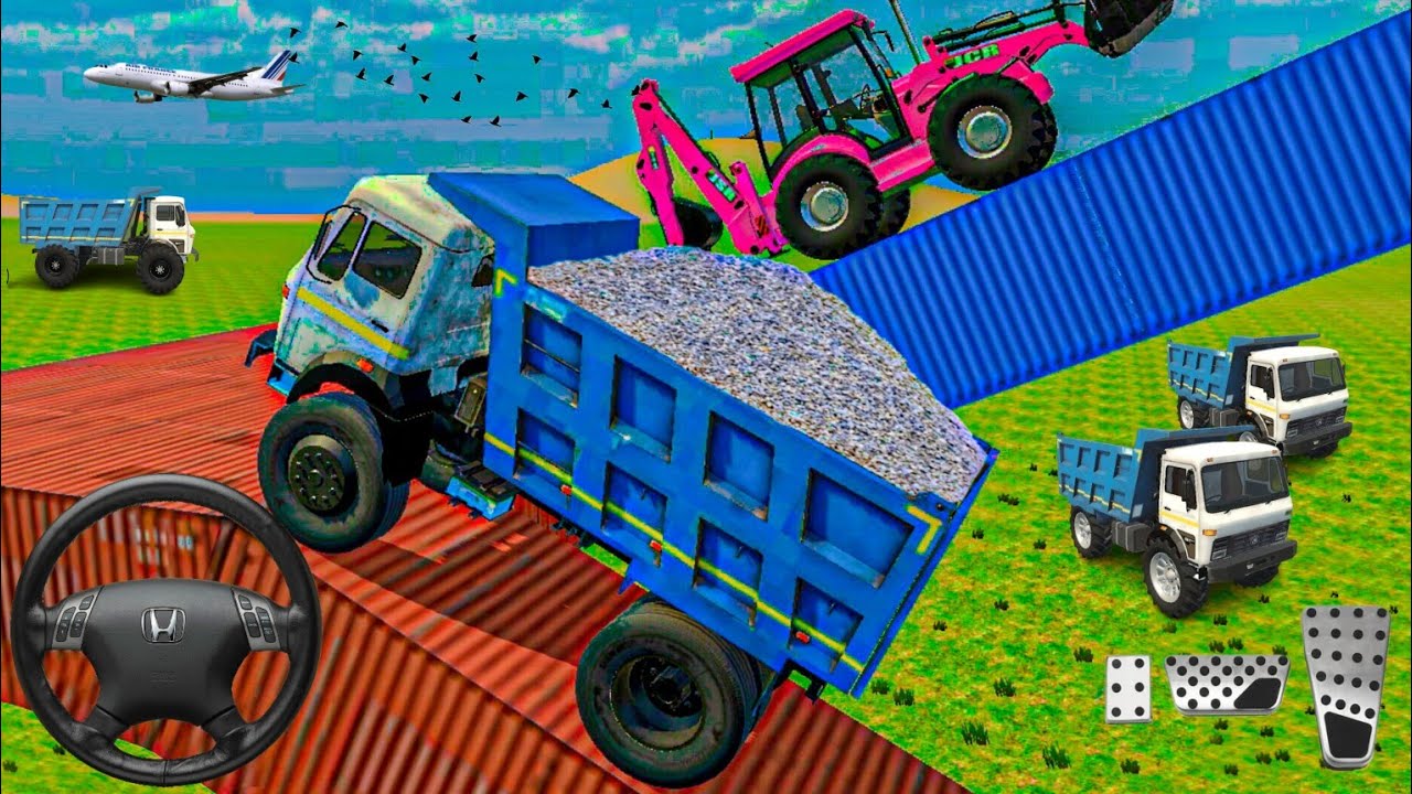 Driving Damper 4x4 Truck And Jcb 4x4 Gari In Container Stunt In Game 🔥# ...