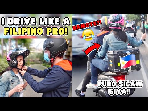 My ARAB SISTER First MOTOR Ride in the PHILIPPINES!🇵🇭(Sobra Takot Niya)😂