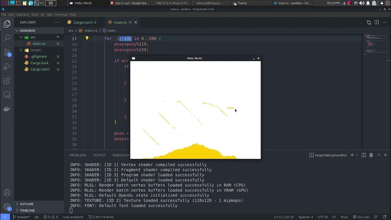 Sand simulation in Rust using Raylib - YouTube