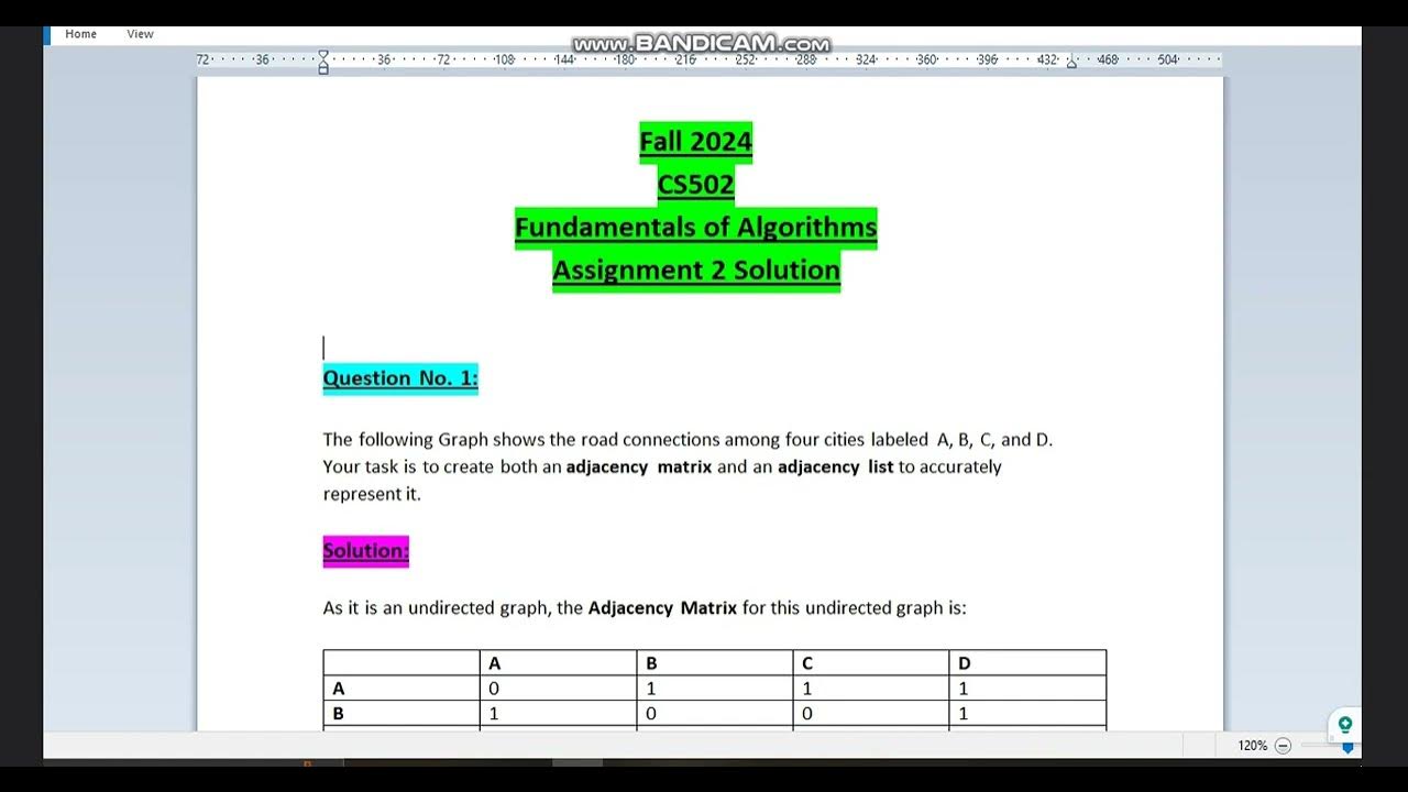 Cs502 Assignment 2 100 Correct Solution 2024 Cs502 Fundamentals Of Algorithms Youtube